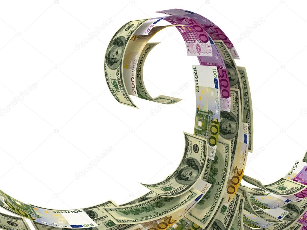 Money wave isolated on white Stock Photo by ©digiart 21751865