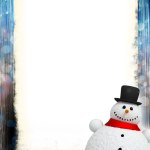 Snowman Face Frame — Stock Photo © lenmdp #8137556