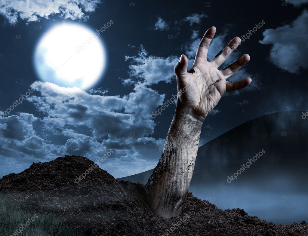 Zombie hand coming out of his grave — Stock Photo © Nomadsoul1 #46475979