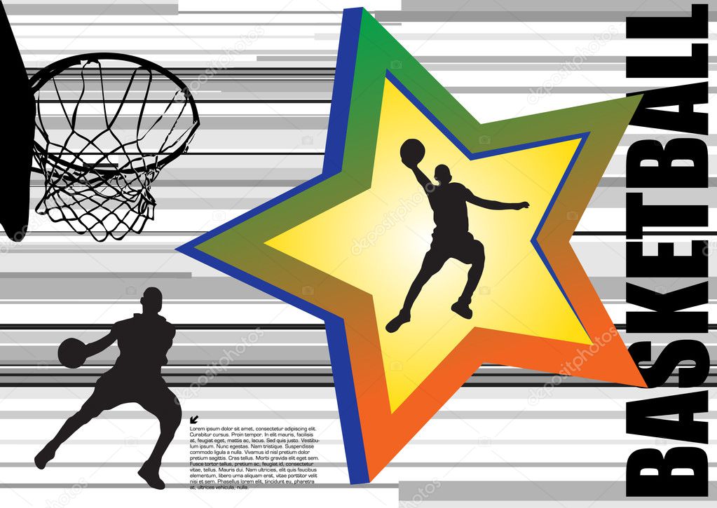 Basketball star background Stock Illustration by ©sparkdesign #12354404