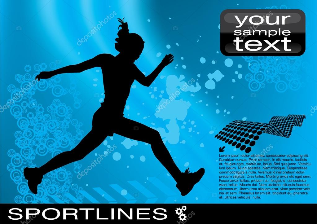 Dynamic woman on grungebackground — Stock Vector © sparkdesign #13520023