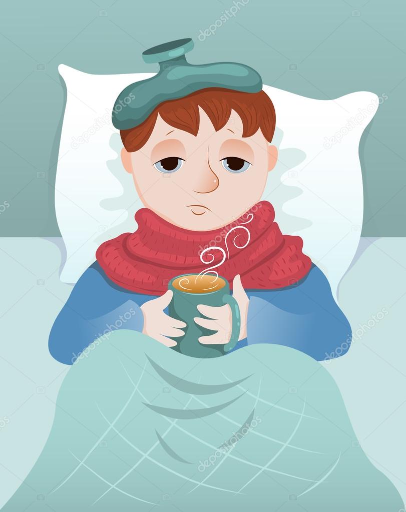 niño enfermo — Vector de stock © Amalga #14446561