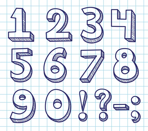 Hand drawn 3d numbers vector set. Stock Vector Image by ©Ostapius #57829335