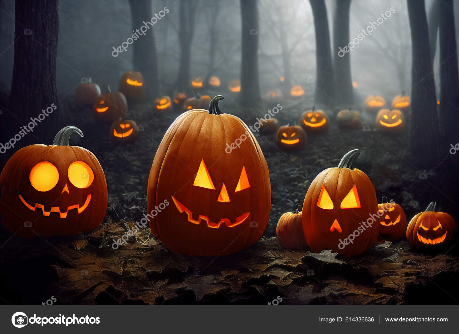 Spooky Leaves Halloween