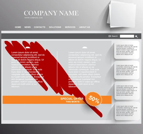 High tech company blue business website template - editable ⬇ Vector ...