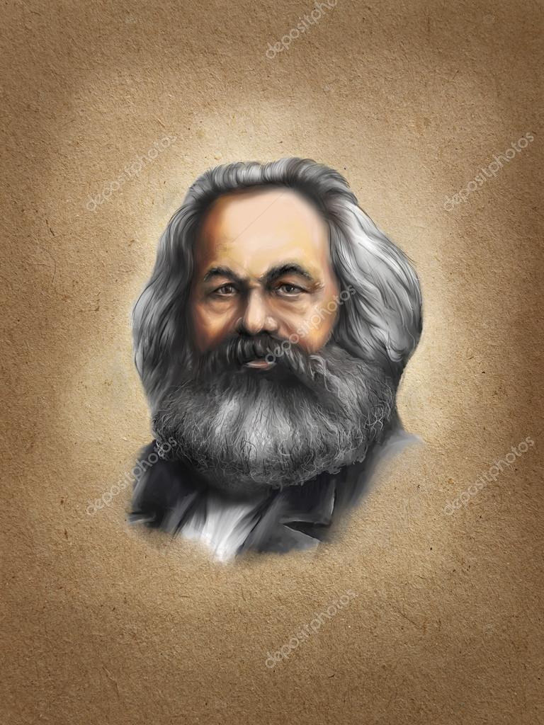 Hand drawing portrait of German philosopher Karl Marx — Stock Photo ...