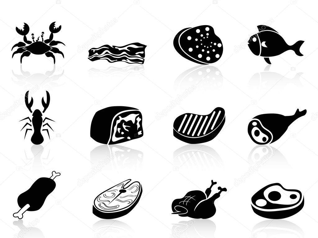 Meat icons set — Stock Vector © huhulin #14172123 Meat icons set — Stock Vector © huhulin #14172123