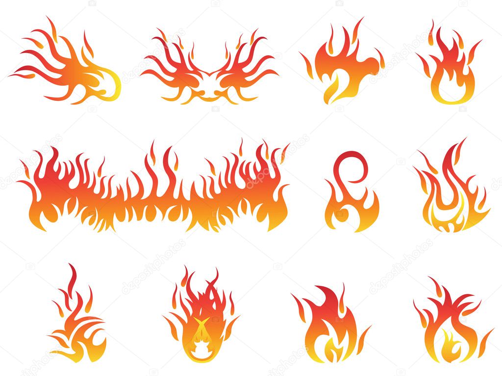Flame symbols Stock Vector by ©huhulin 23933831