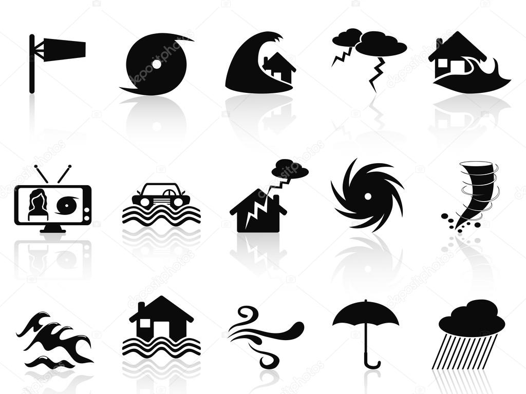 Storm and disaster icons Stock Vector by ©huhulin 48456697
