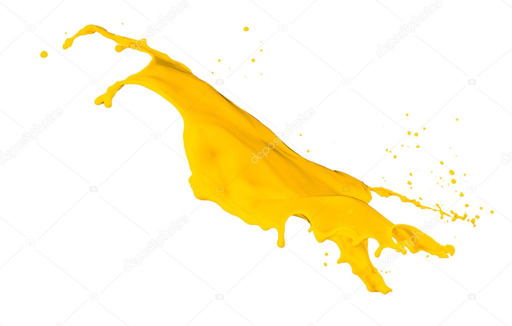 Yellow paint splash ⬇ Stock Photo, Image by © kubais #24732335