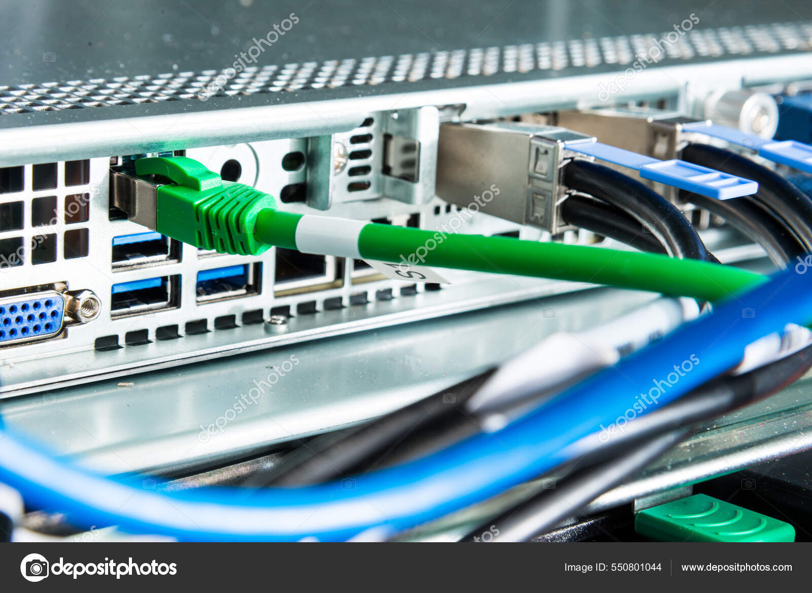 Backside Server Rack Patch Cable Connected Switch Panel — Stock Photo ...