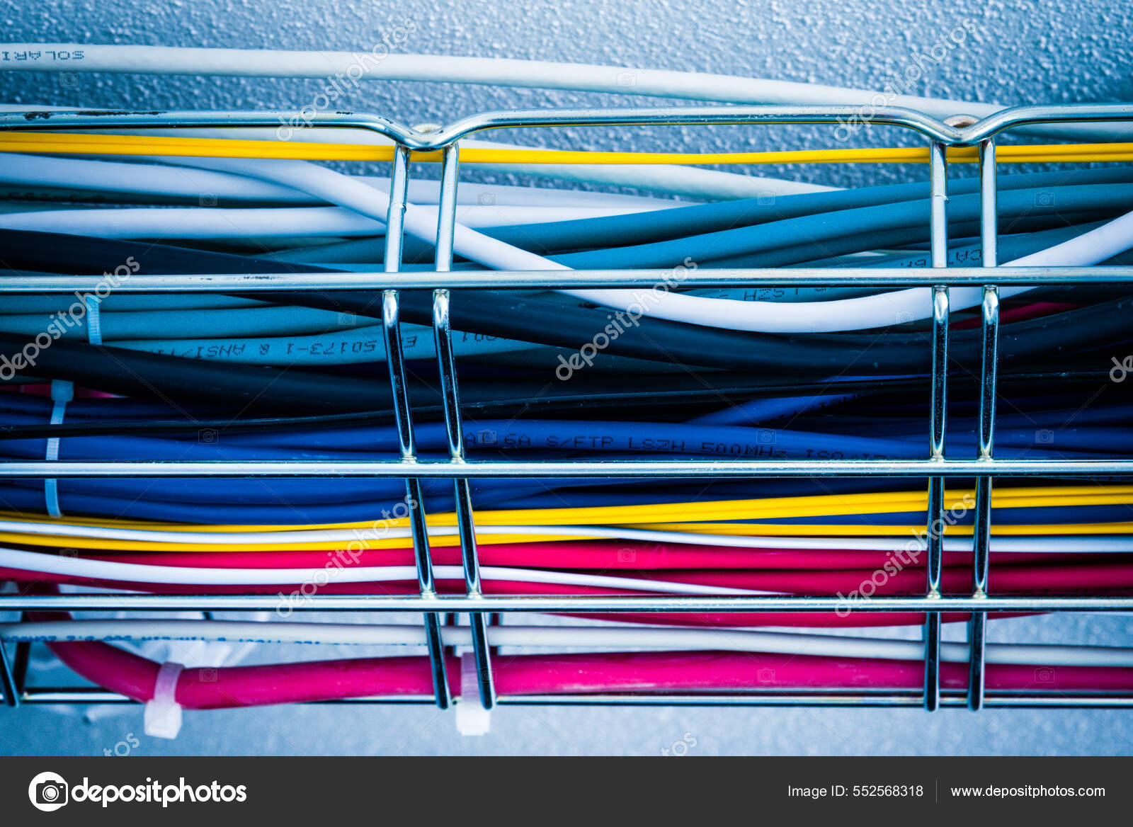 Ethernet Cables Cable Guard Leading Ceiling Server Room Stock Photo by ...