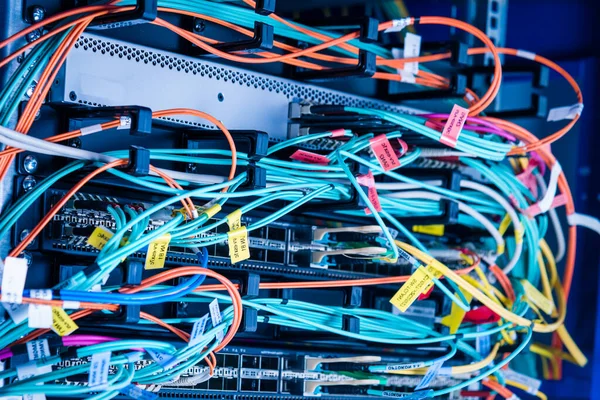 Detail Server Rack Fiber Optic Cables Attached Front Panel Switch Stock ...