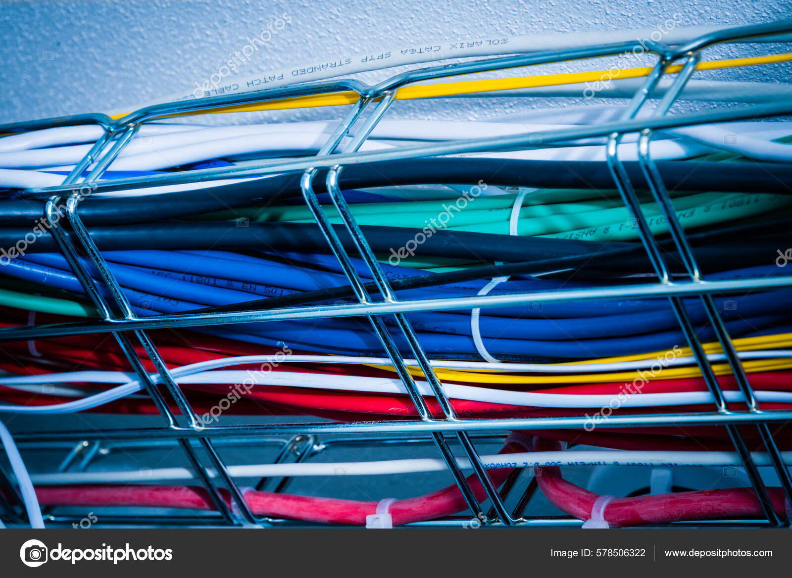 Ethernet Cables Cable Guard Leading Ceiling Server Room — Stock Photo ...