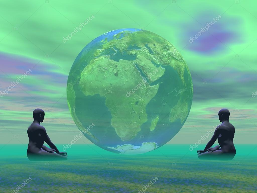 Green meditation for earth — Stock Photo © Elenarts #14495537