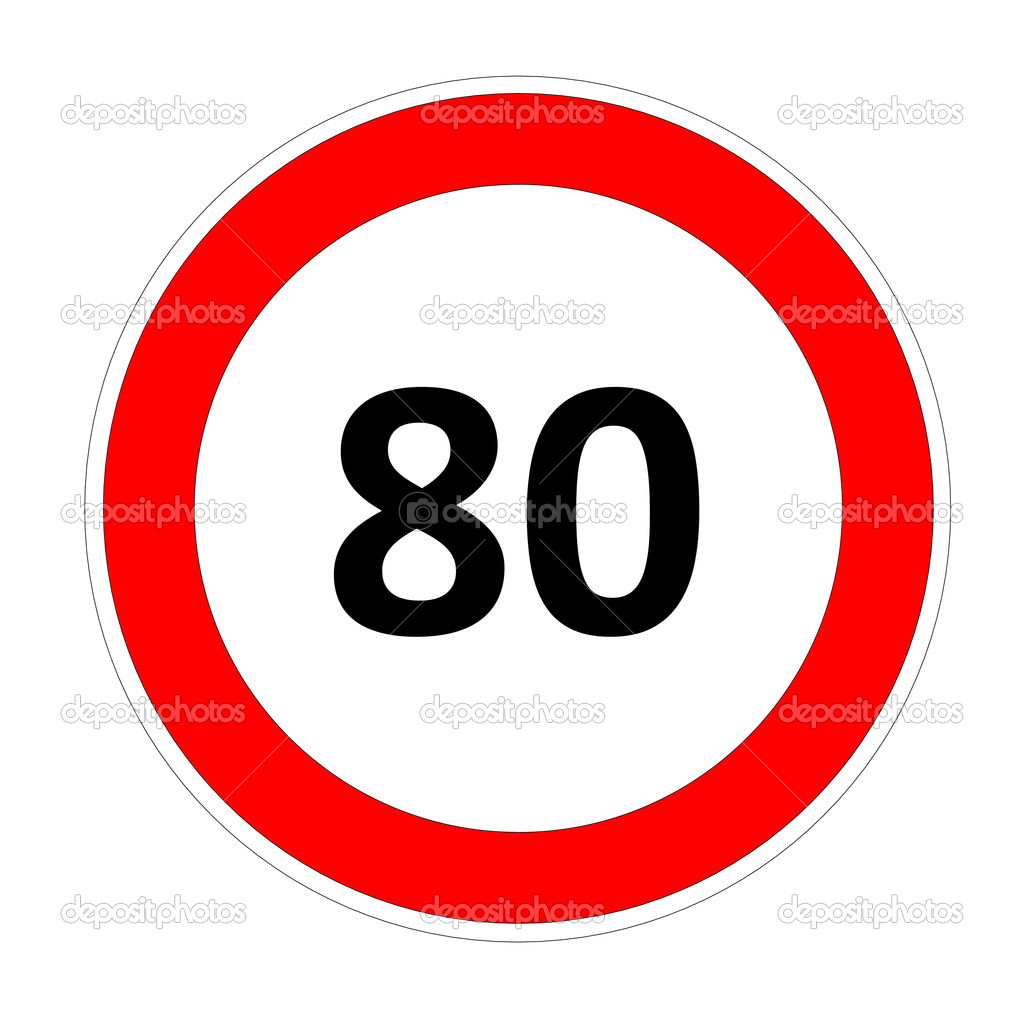 80 speed limit sign Stock Photo by ©Elenarts 31973357