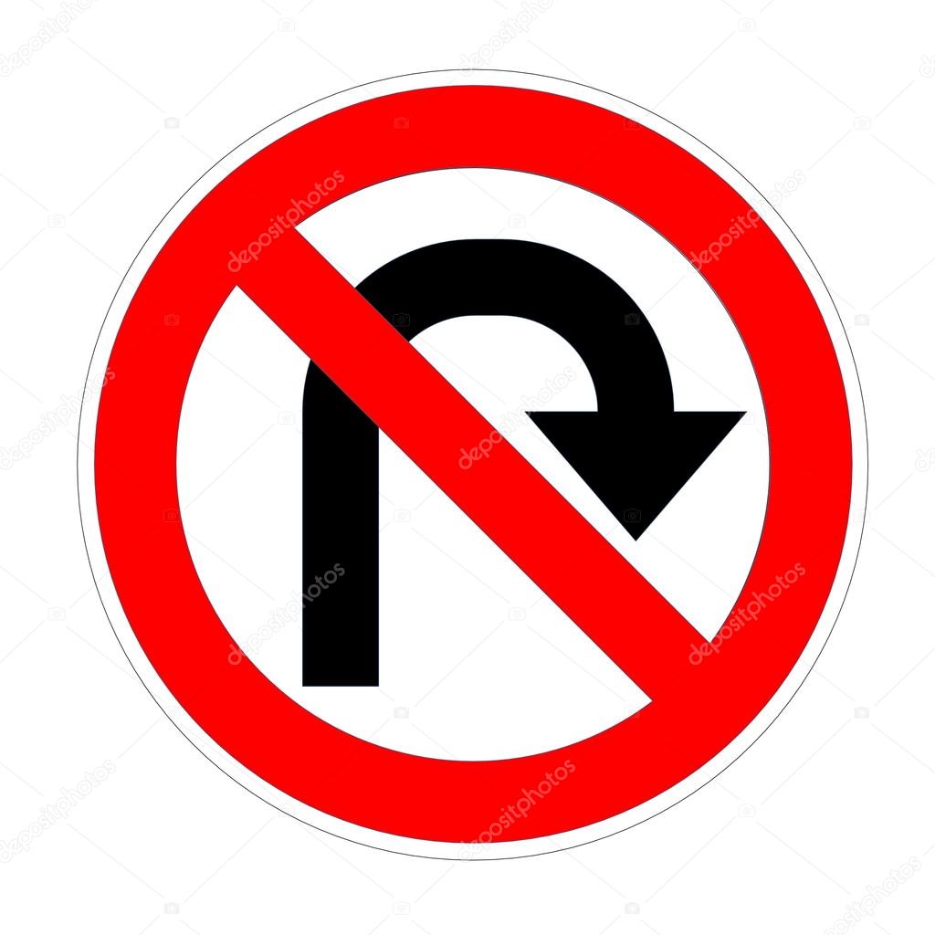 Do not u- turn on right sign Stock Photo by ©Elenarts 31976267