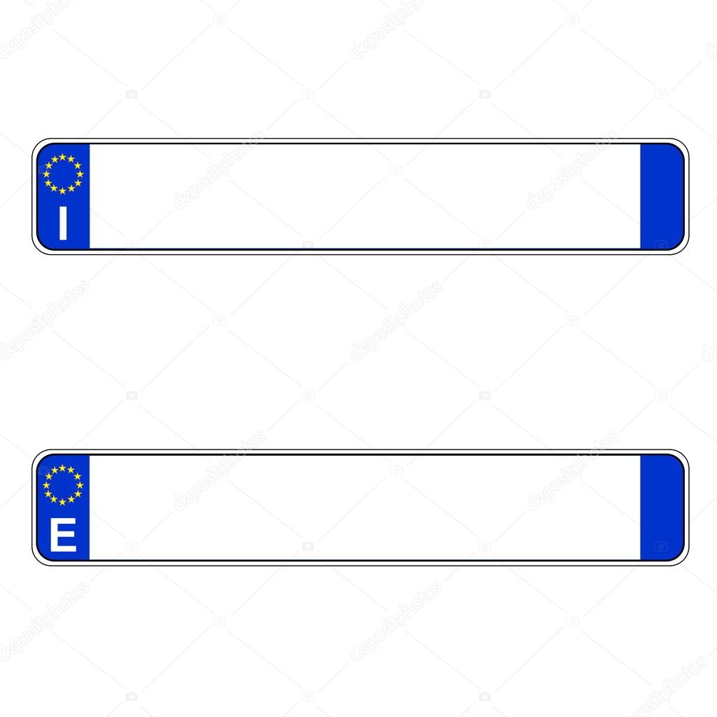 Numero di targa italiana e spagnola, Europa, sfondo bianco — Foto Stock ...