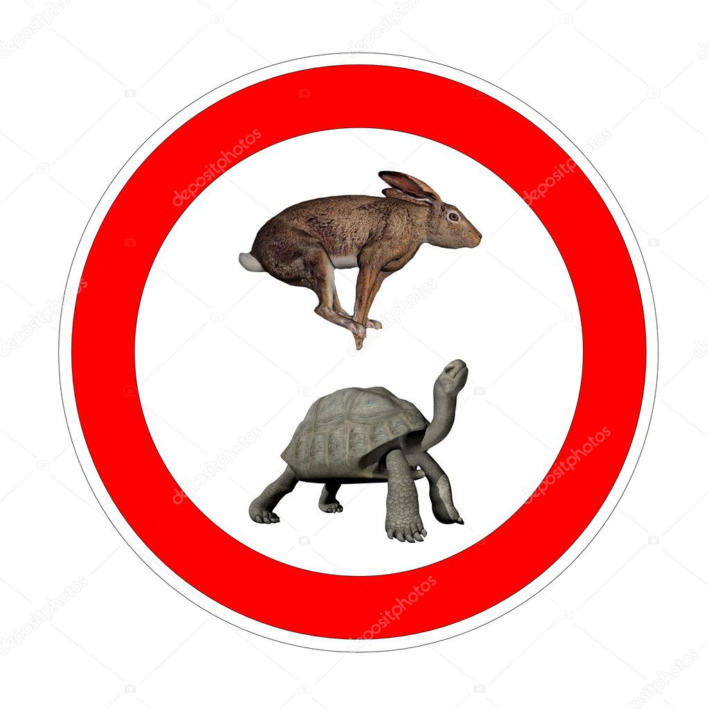 Turtle and hare speed limit Stock Illustration by ©Elenarts #42220811