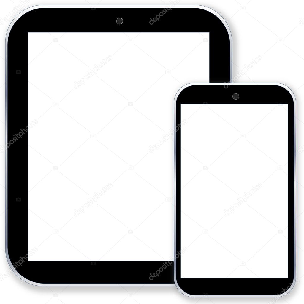 Tablet pc computer and smartphone — Stock Photo © Elenarts #42632395
