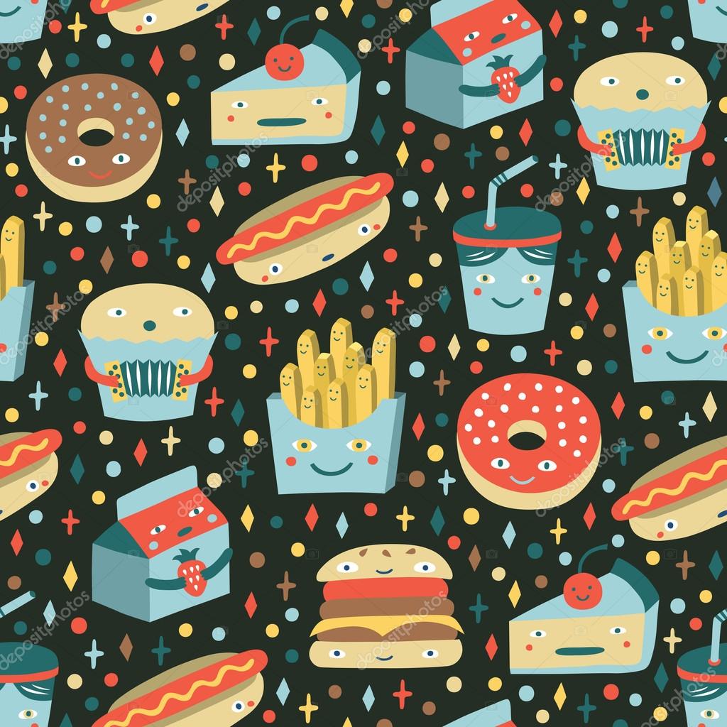 Fast food seamless background Stock Vector Image by ©texturis #30540115