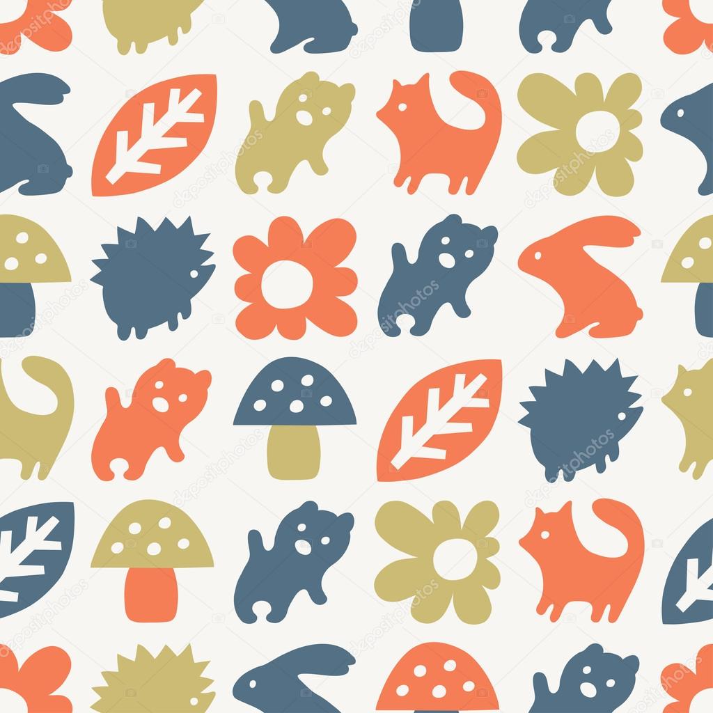 Funny animal pattern — Stock Vector © texturis #34298467