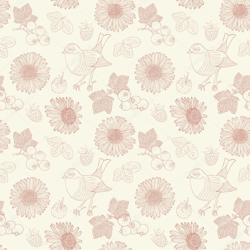 Bird retro pattern Stock Vector by ©texturis 34299629