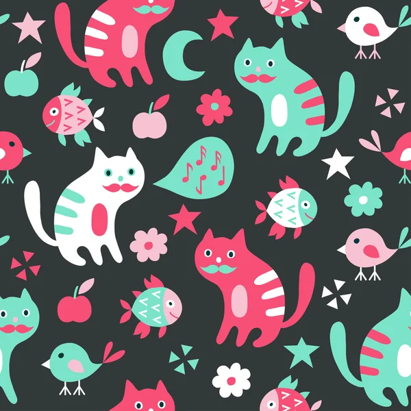 Cat seamless pattern Stock Vector Image by ©texturis #34300799
