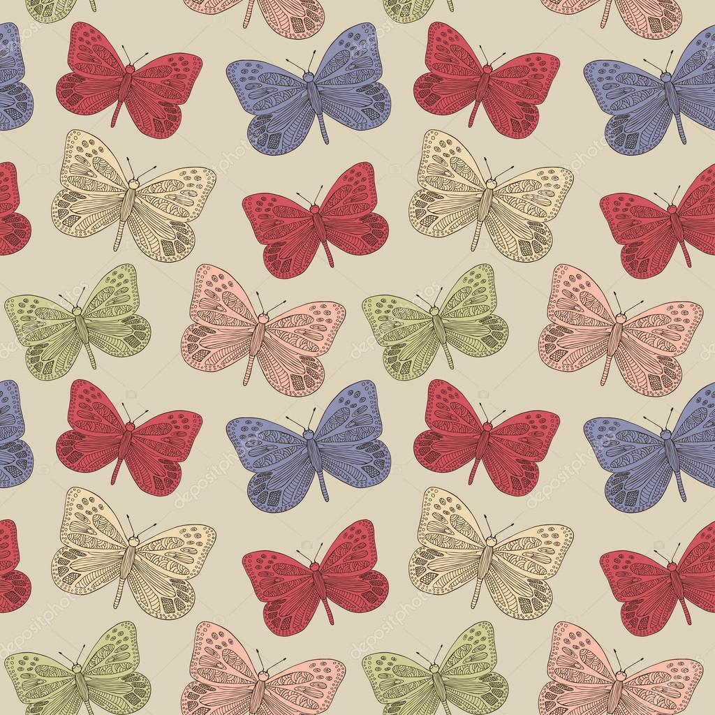 Butterfly seamless background Stock Vector by ©texturis #34300363