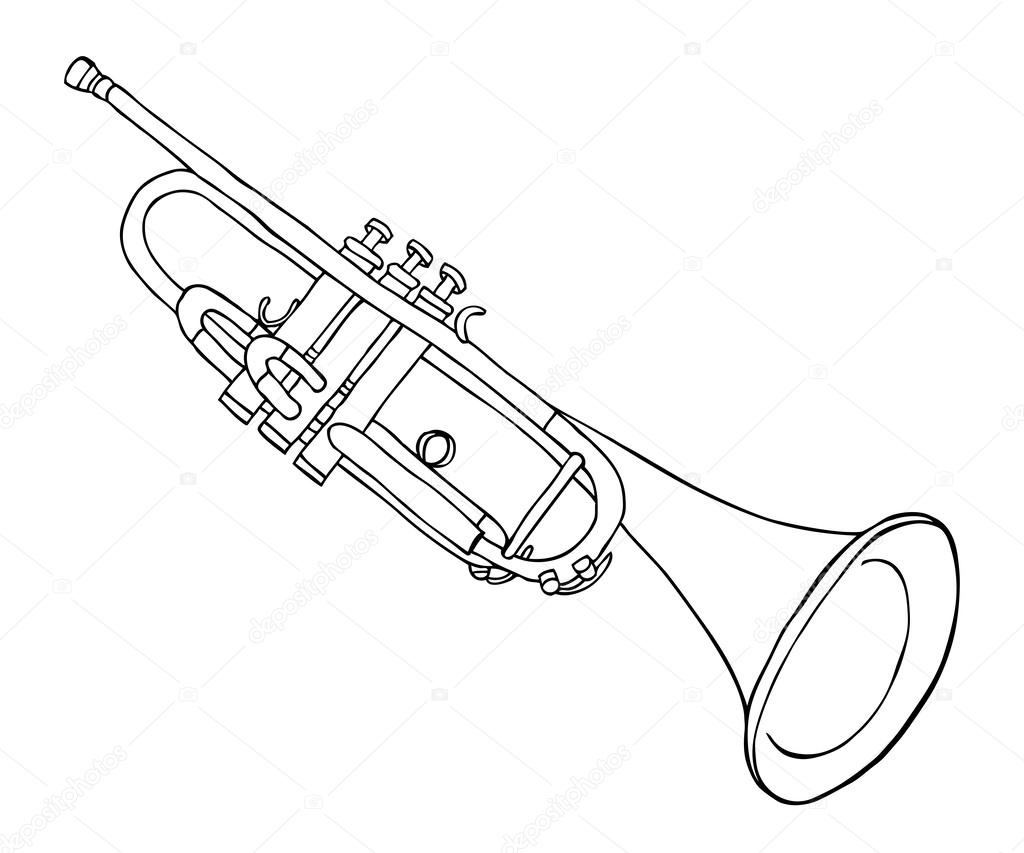 Trumpet Drawing Sketch