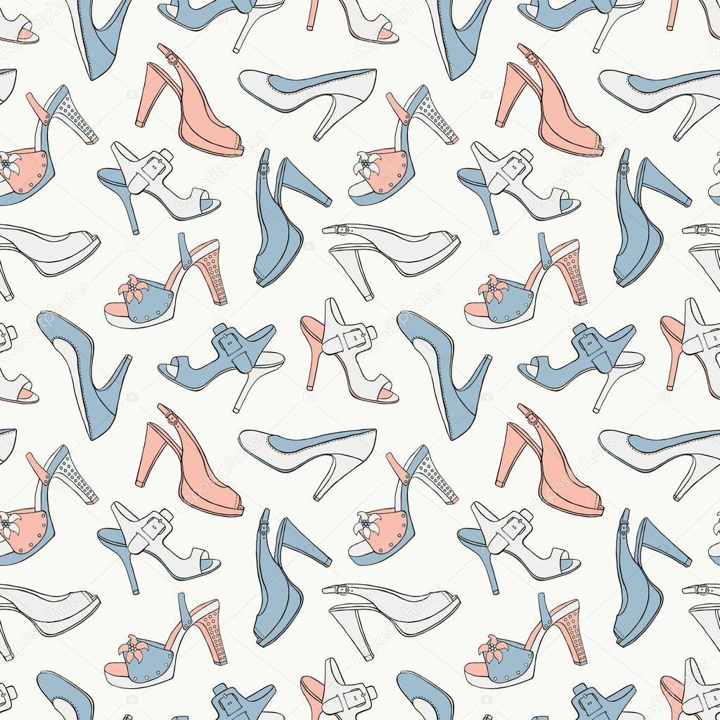 Shoes seamless background Stock Vector by ©texturis 34492275