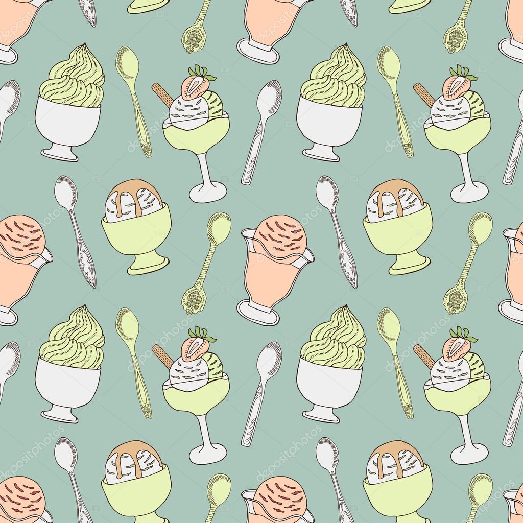 Ice cream seamless background Stock Vector Image by ©texturis #34493751