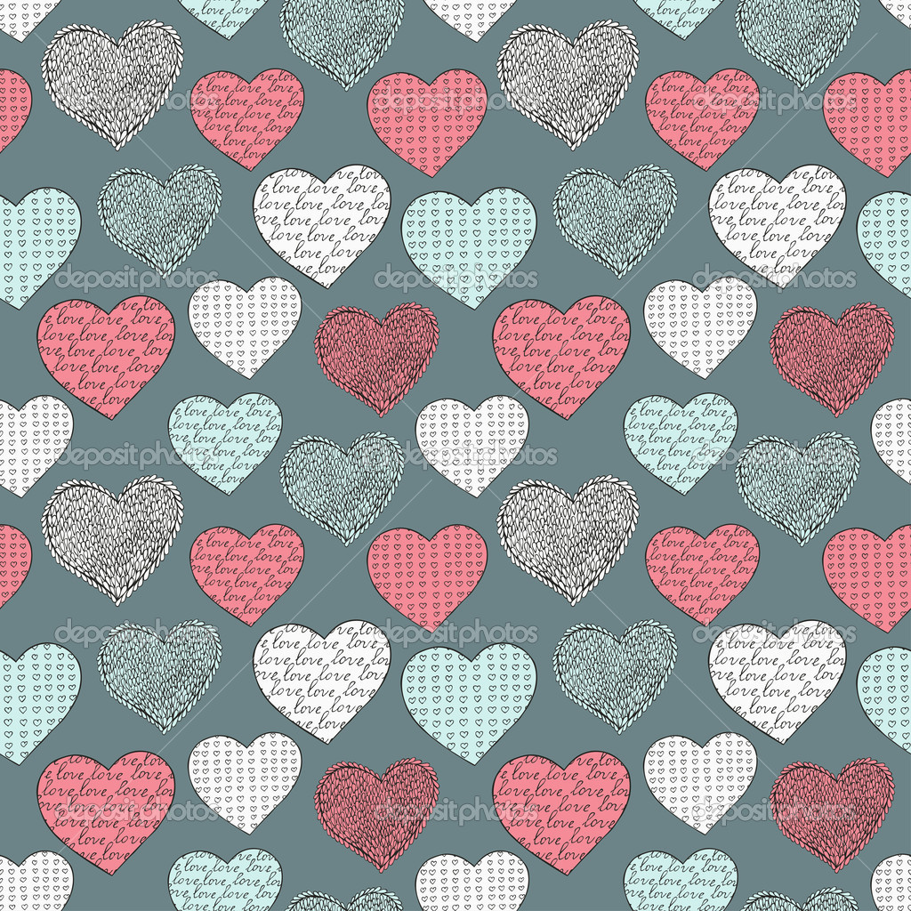 Heart hand drawn background Stock Vector by ©texturis 34494095