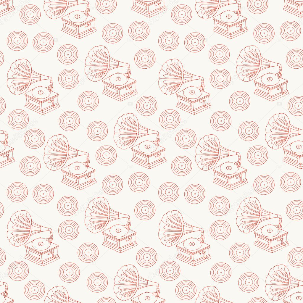 Gramophone seamless pattern Stock Vector Image by ©texturis #34494219