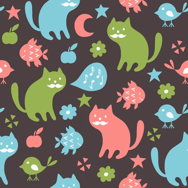 Cat seamless pattern Stock Vector Image by ©texturis #34300799