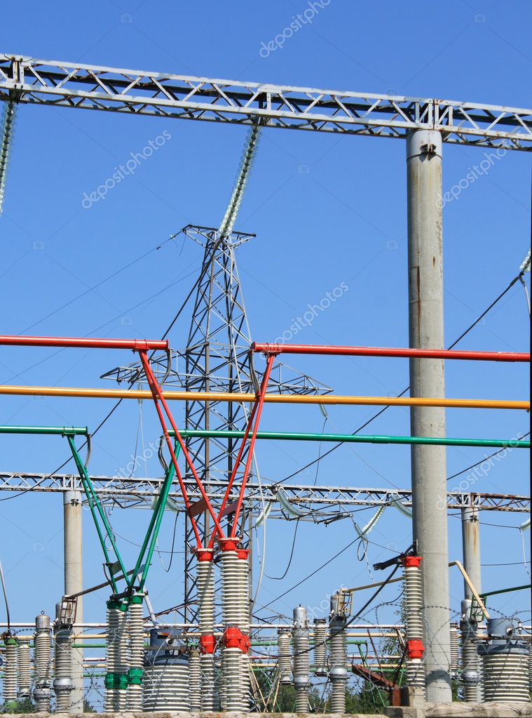Electrical power high voltage substation Stock Photo by ©pgkirich 37706657