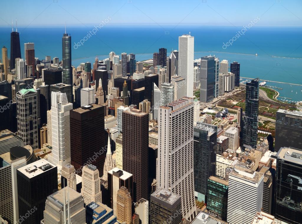 Chicago downtown aerial panorama — Stock Photo © halina_photo #16971451