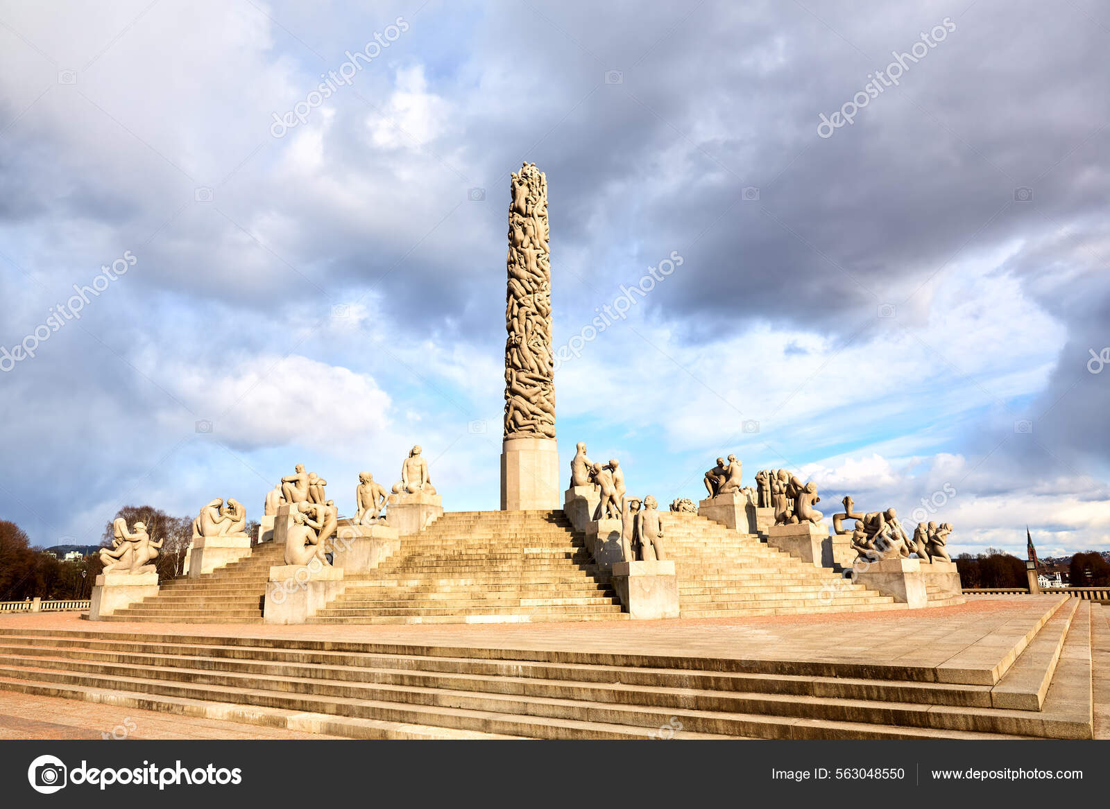 Oslo Norway March 2022 Massive Sculpture Frogner Park Gustav Vigeland ...