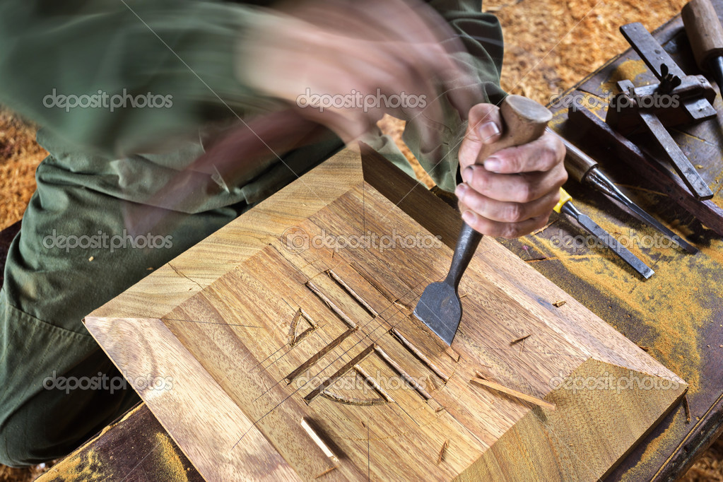 Wood Chisel And Hammer