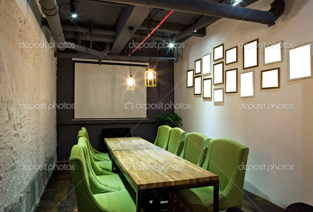 Mpty meeting room and conference table — Stock Photo © zhudifeng #42582737