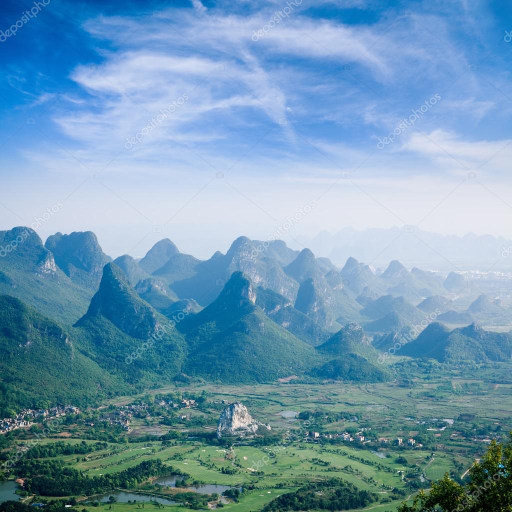 Guilin hills,beautiful karst mountain landscape — Stock Photo ...