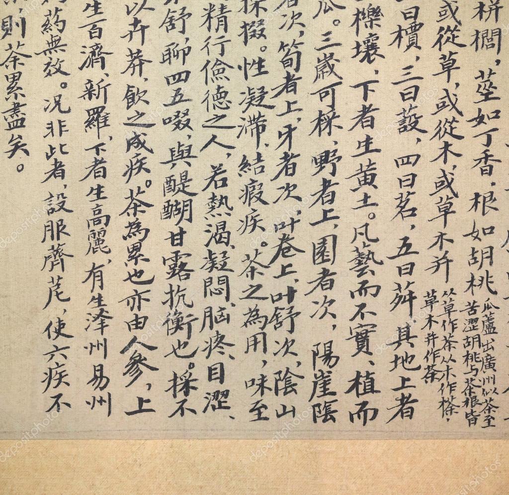 Chinese calligraphy of tea scripture — Stock Photo © chungking #30597149