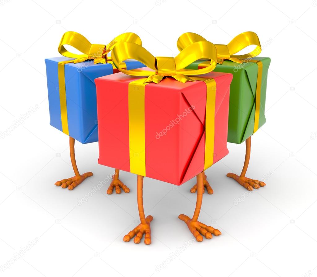 Caja de regalo con pata de pollo Ilustración de archivo de ©Pixelery ...