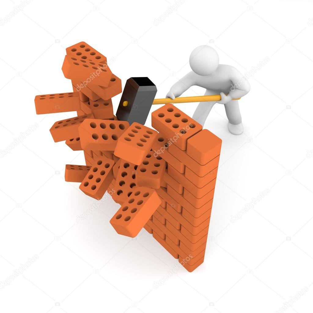 Man smashes wall Stock Photo by ©Pixelery.com 23123306