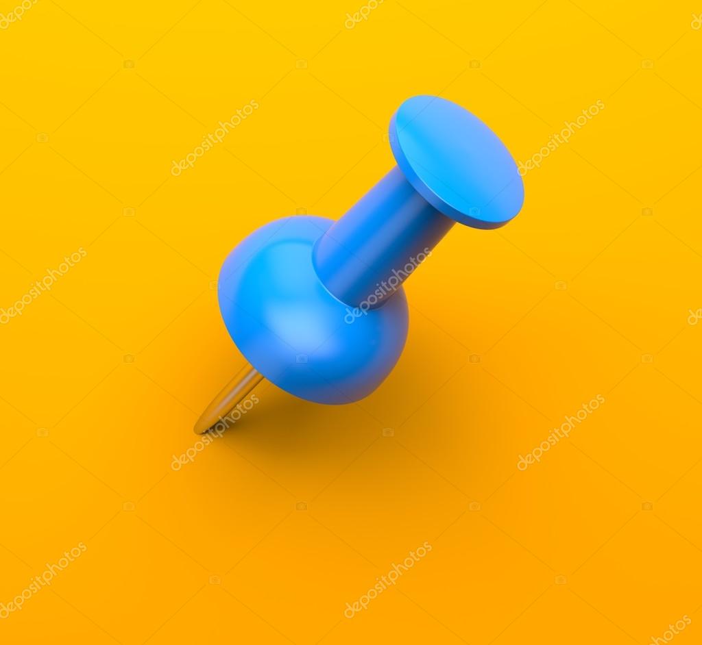 Blue push pin on orange background Stock Photo by ©Pixelery.com 26505525