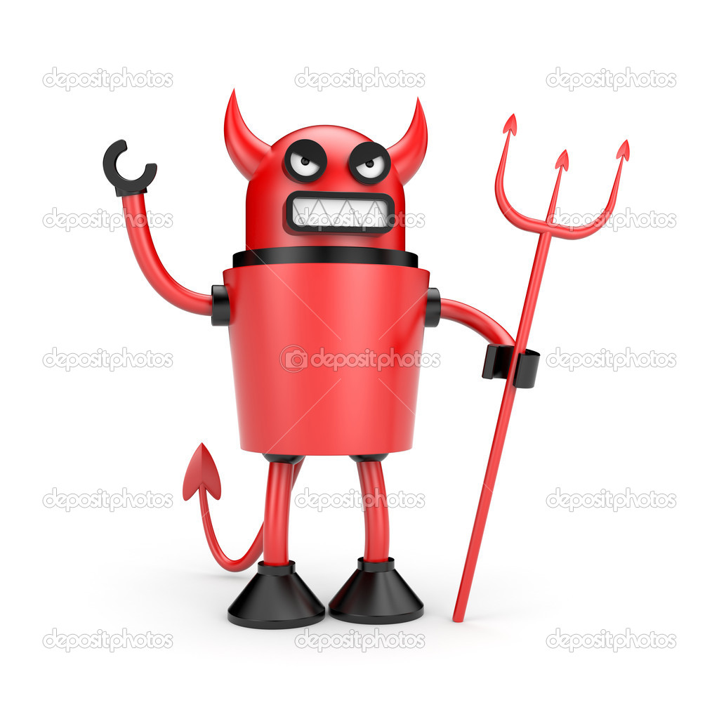 Robot as Devil Stock Illustration by ©Pixelery.com #31899899
