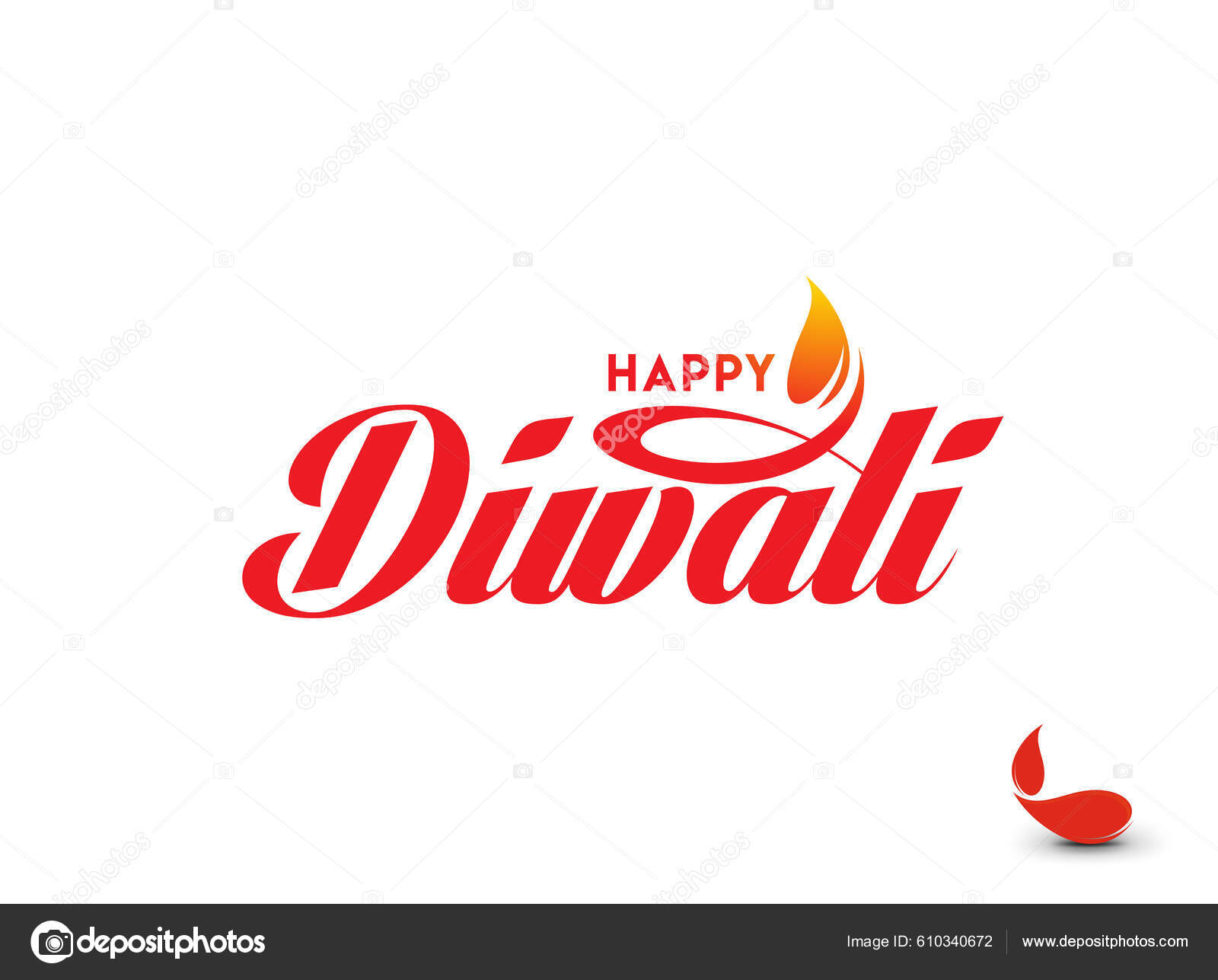 Happy Diwali Text Design Abstract Vector Illustration Stock Vector by ...