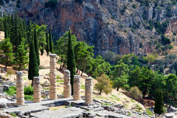 Delphi, Greece: Ruins of Temple of Apollo with Delphi Oracle, Centre of ...
