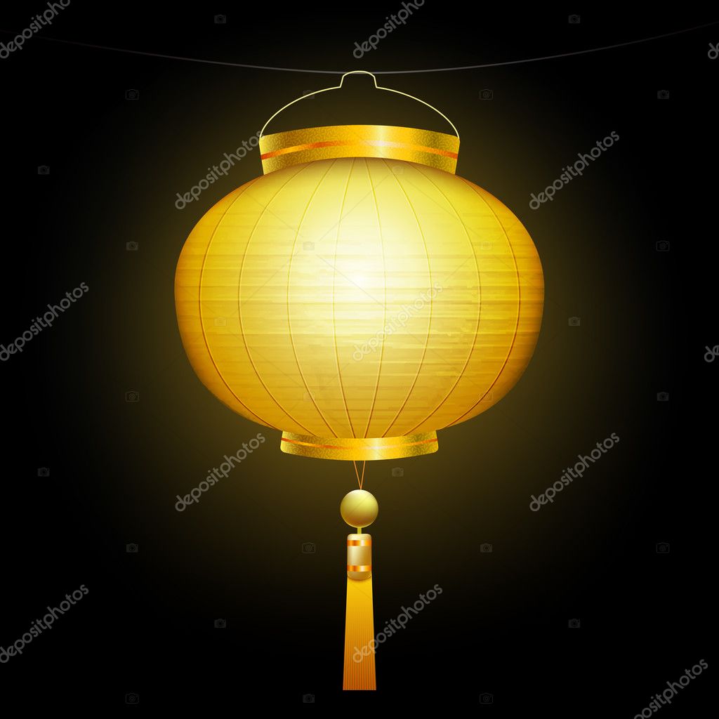 Gold chinese lantern. — Stock Vector © yaskii #12645551