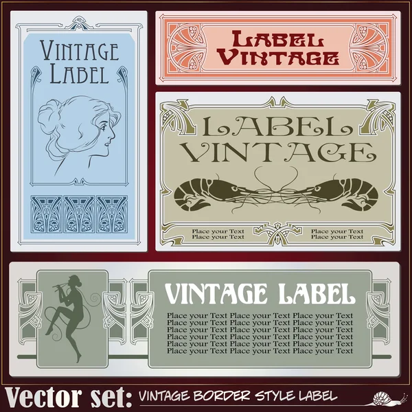 Gold-framed labels on different topics for decoration and design Stock ...